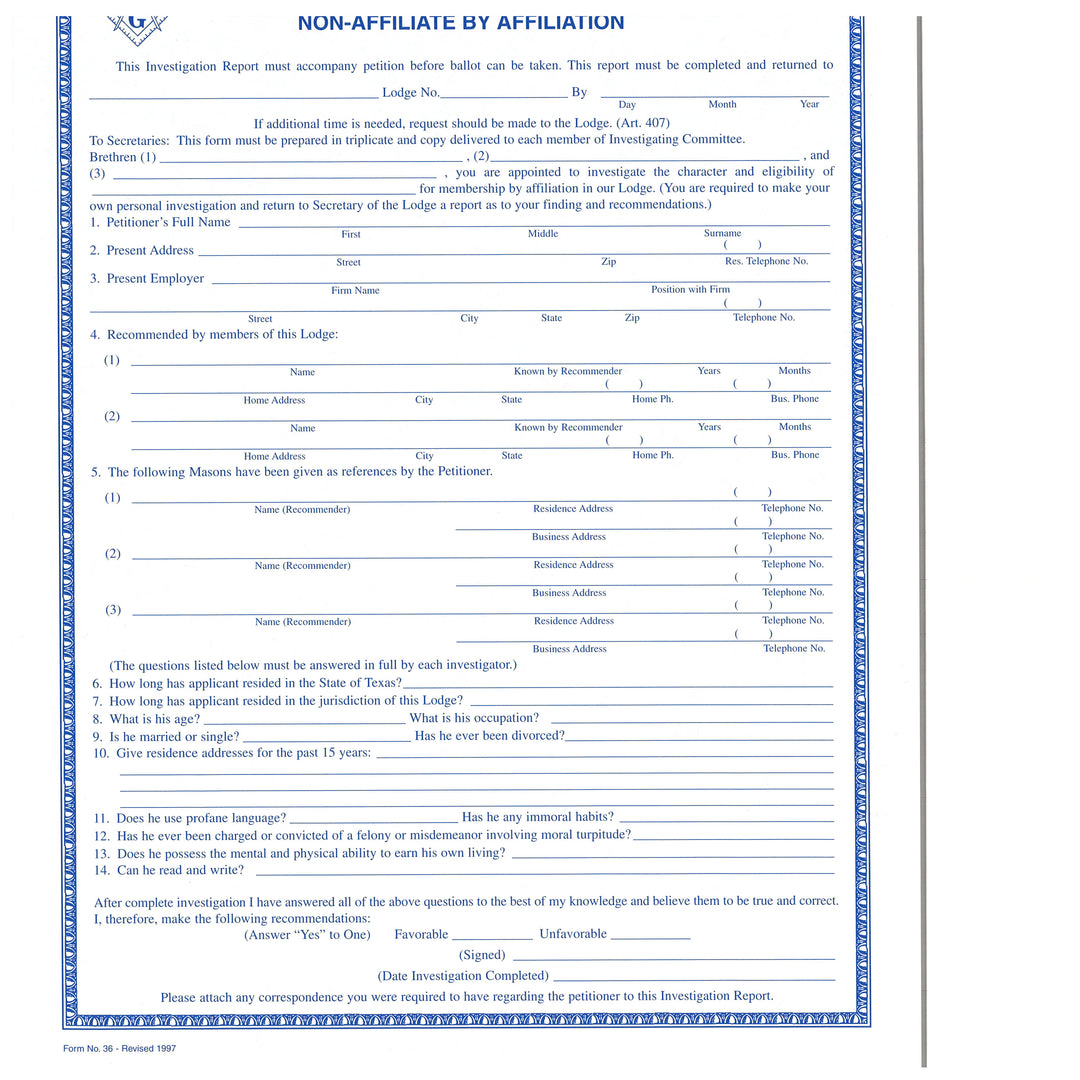 Lodge Forms – Page 5 – The Grand Lodge of Texas