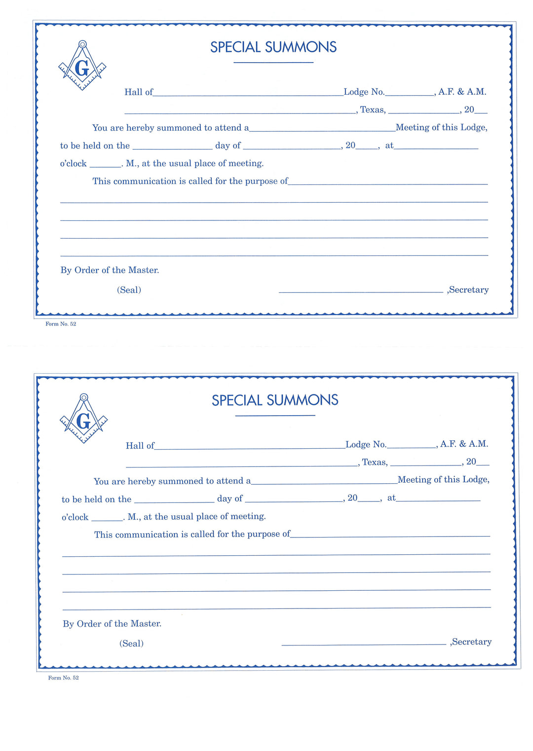 Lodge Forms – Page 5 – The Grand Lodge of Texas